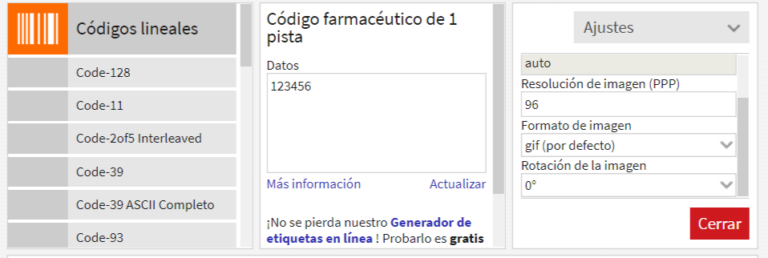 Generar codigos de barras online gratis